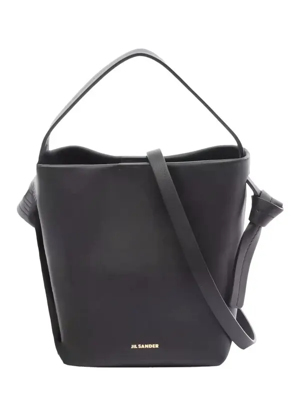 JIL SANDER Knotted-handle Leather Tote Bag - Black