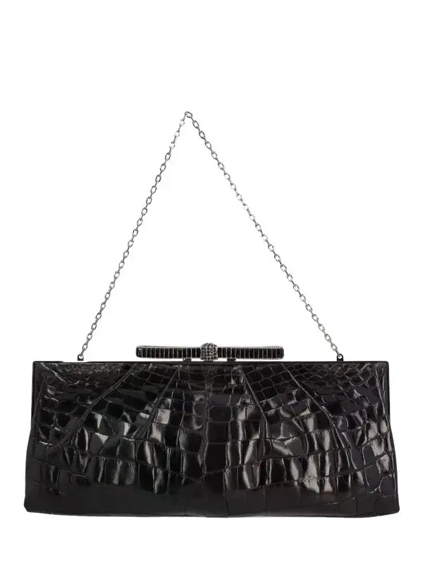 Valentino Garavani Crocodile-embossed Clutch Bag - Neutrals