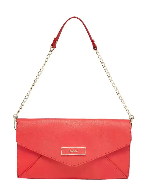 Dkny Vintage Leather Shoulder Bag - Red