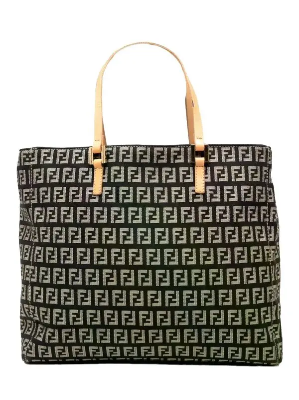 Fendi Zucchino Canvas Tote Bag - Black