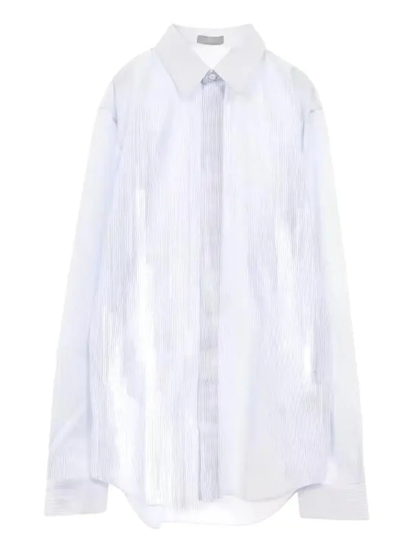 Dior 2010s X Shawn Stussy Stripe Logo Embroidery Shirt - White