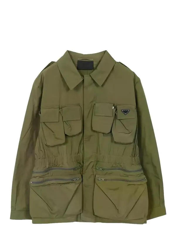 Prada 2020s Triangle-plaque Safari Jacket - Green