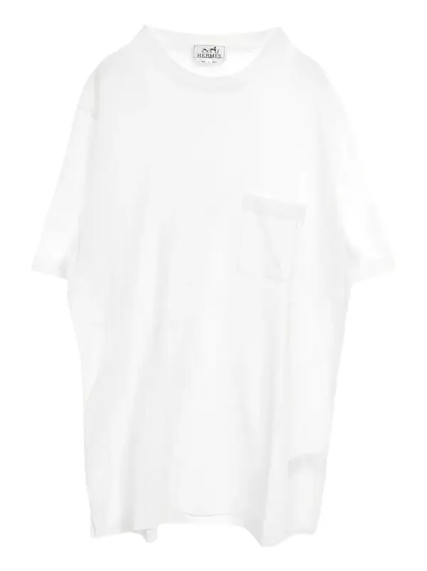 Hermès Embroidered-pocket T-shirt - White