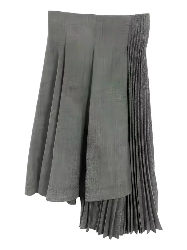 Dior 2010s Pleated Wool Skirt - Grey