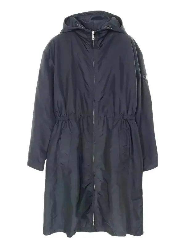 Prada 2000s Triangle Logo Coat - Blue