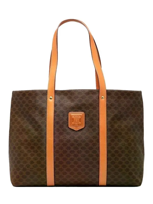 Celine 1996 Macadam Coated Canvas Tote Bag - Brown