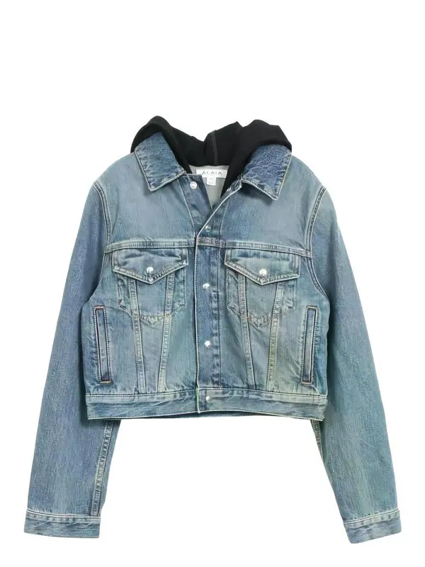 Alaïa 2010s Denim Hooded Jacket - Blue