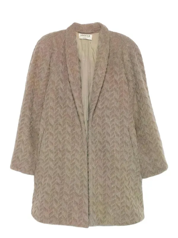 A.N.G.E.L.O. VINTAGE CULT 1980s Brushed-effect Alpaca Wool-blend Coat - Brown