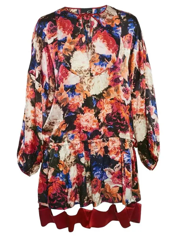 Just Cavalli Floral-print Silk Dress - Black