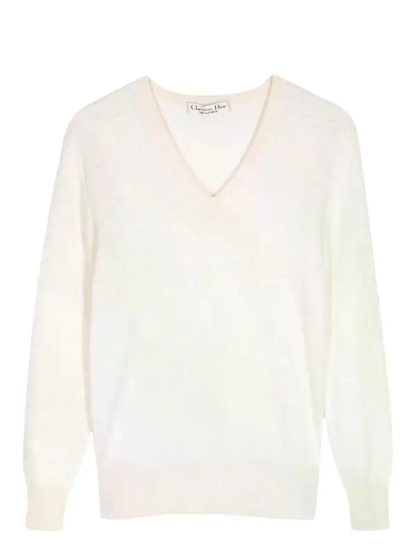 Dior 1990-2000s V-neck Fine-knit Jumper - Neutrals