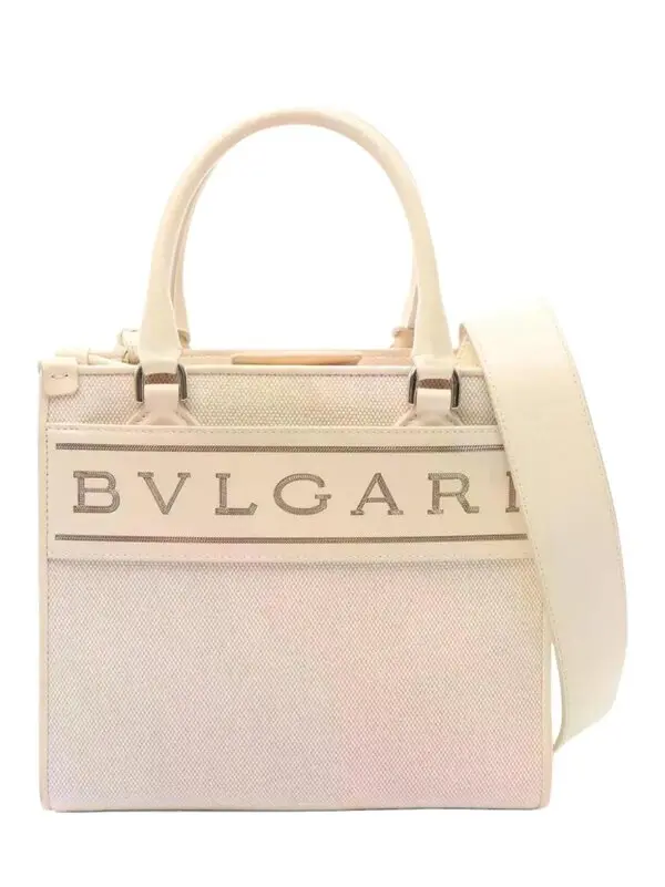 BVLGARI 2000s Logo-detail Tote Bag - Neutrals