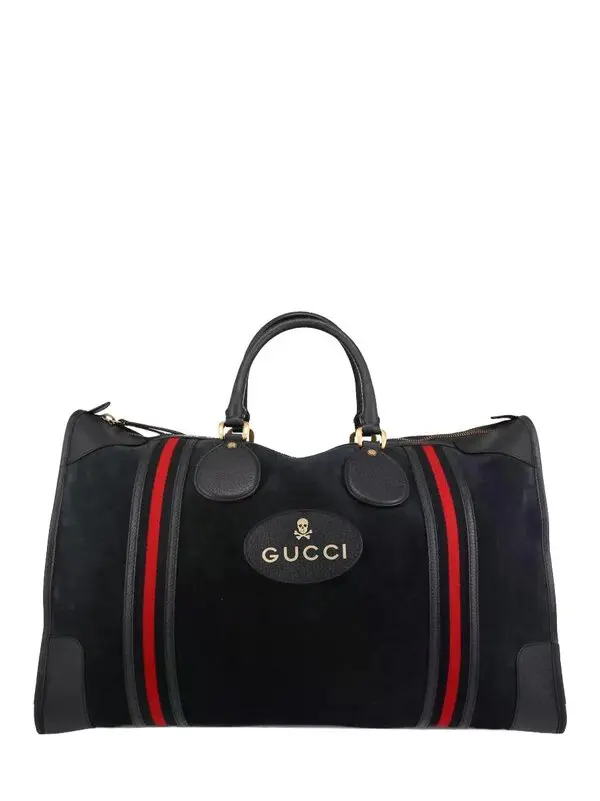 Gucci Web-stripe Suede Tote Bag - Blue