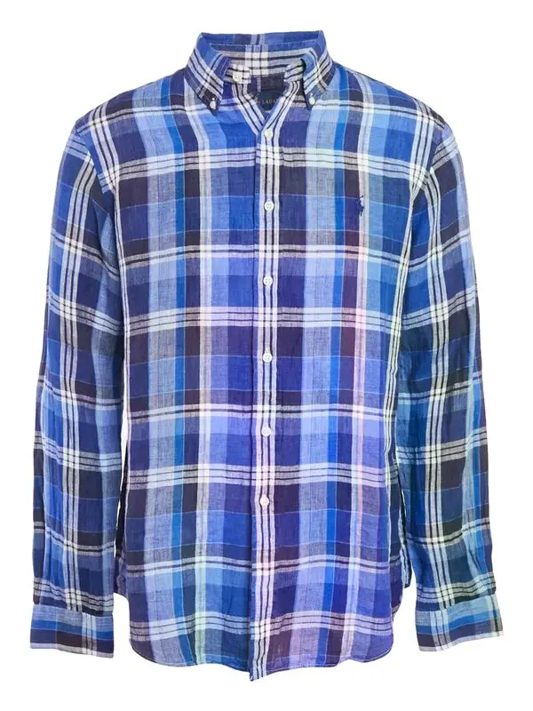Polo Ralph Lauren 2024 Checkered Linen Shirt - Blue