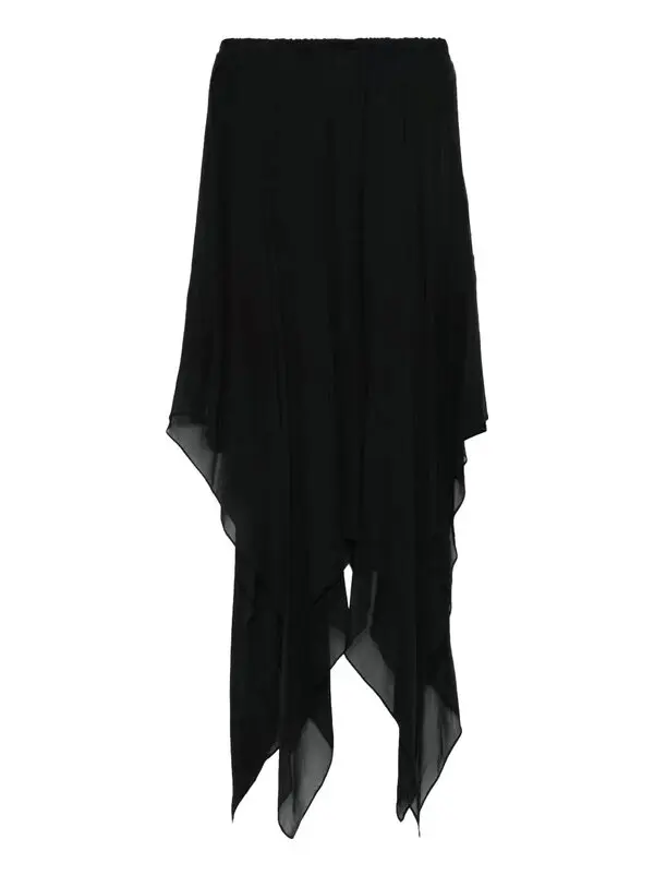 Saint Laurent 1990s Silk Asymmetric Skirt - Black