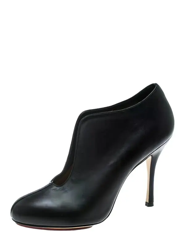 CHARLOTTE OLYMPIA 105mm Leather Heeled Boots - Black