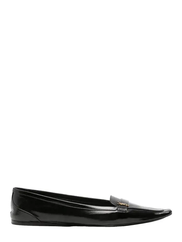 Saint Laurent Poppy Leather Ballerinas - Black