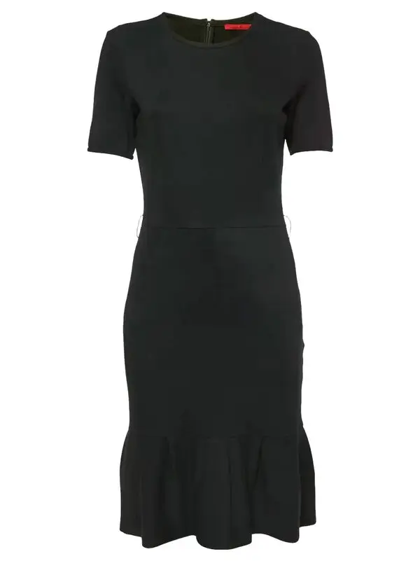 Carolina Herrera Vintage Ruffle-hem Dress - Black