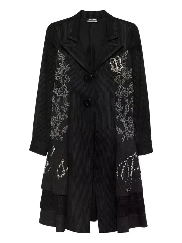 Jean Paul Gaultier 1990s Striped Pattern Coat - Black