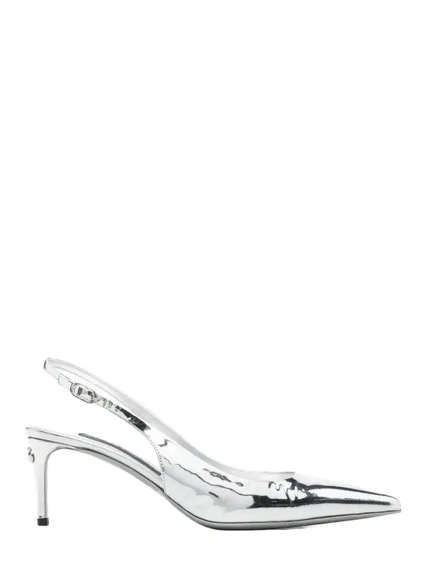 Dolce & Gabbana 65mm Mirror-effect Slingback Pumps - Silver