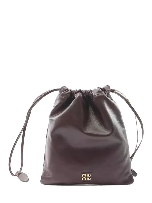 Miu Miu 2010 Logo-patch Pouch - Brown