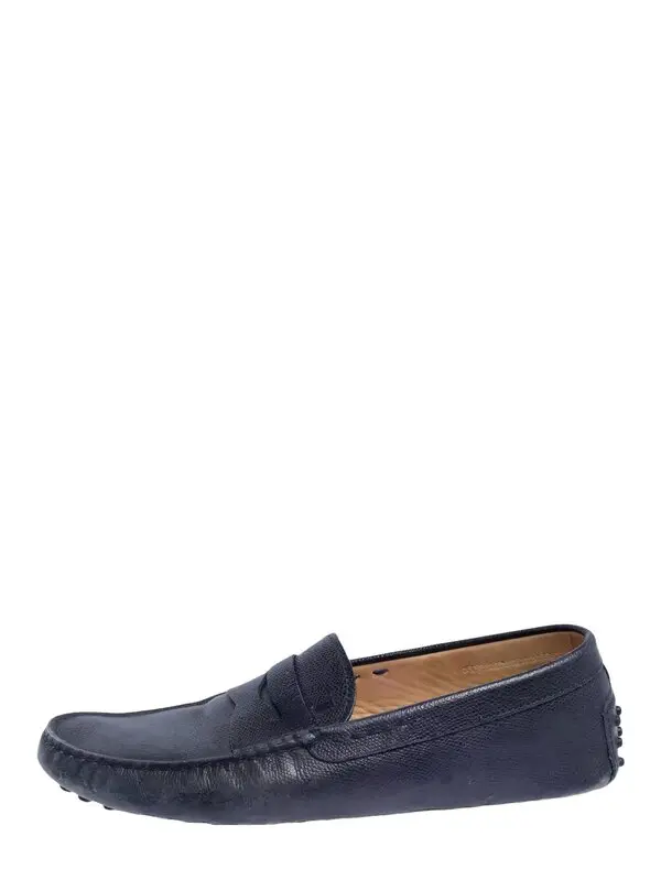 TOD'S Textured-leather Loafers - Blue
