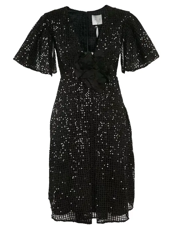 INGIE PARIS Lace Sequins Dress - Black