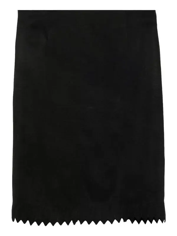John Galliano 2000s Scalloped-hem Skirt - Black