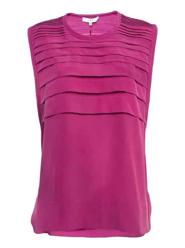 IRO PARIS Pleated Silk Tank Top - Pink