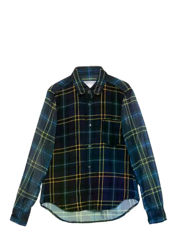 Comme Des Garçons Plaid Pattern Shirt - Blue