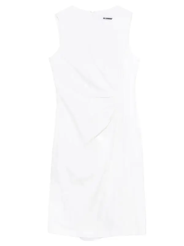 JIL SANDER 2010s Poplin Midi Dress - White