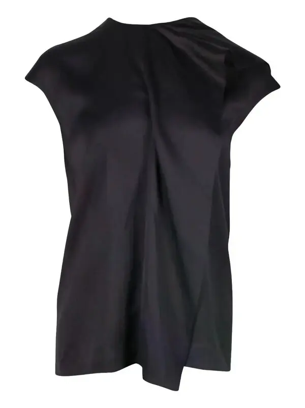 Hermès Draped-hem Silk Blouse - Black