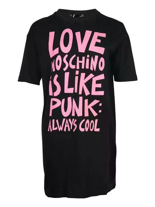 Moschino Graphic-print T-shirt Dress - Black
