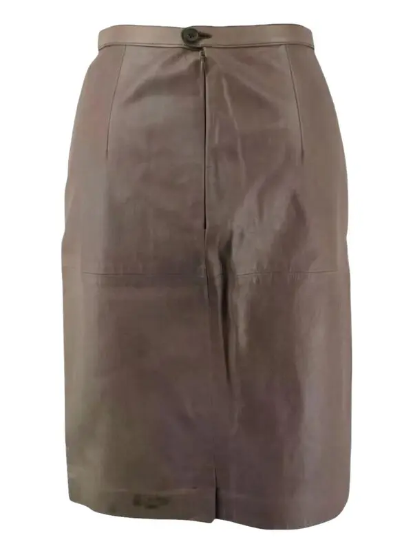 Bottega Veneta Leather Panelled Skirt - Brown