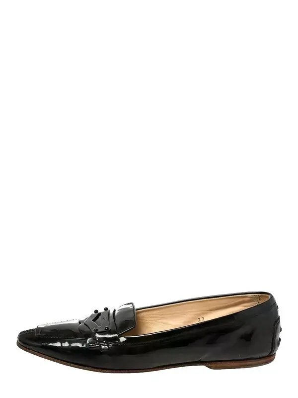 TOD'S Penny Patent Leather Loafers - Black
