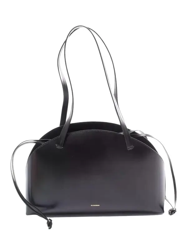 JIL SANDER Curve Leather Shoulder Bag - Black