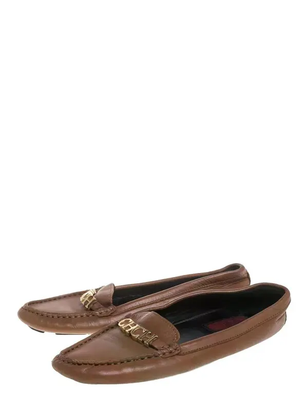 Carolina Herrera Logo-plaque Loafers - Brown