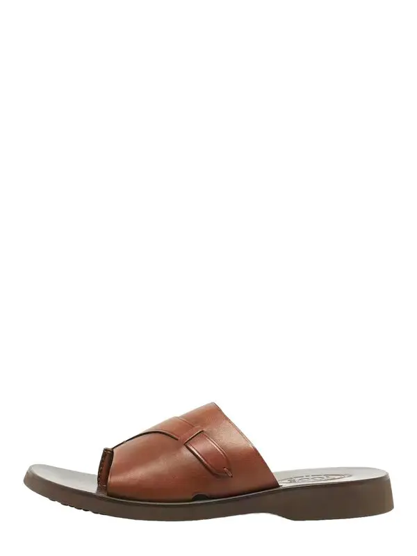 TOD'S Vintage Leather Slip-on Sandals - Brown