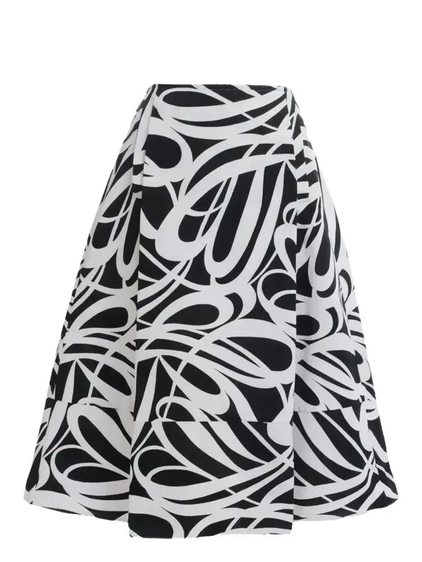 Marni Abstract-print A-line Skirt - Black