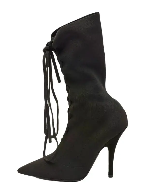 Balenciaga Lace-up Stiletto Boots - Black