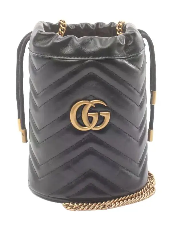 Gucci 2020s Mini Gg Marmont Bucket Bag - Black