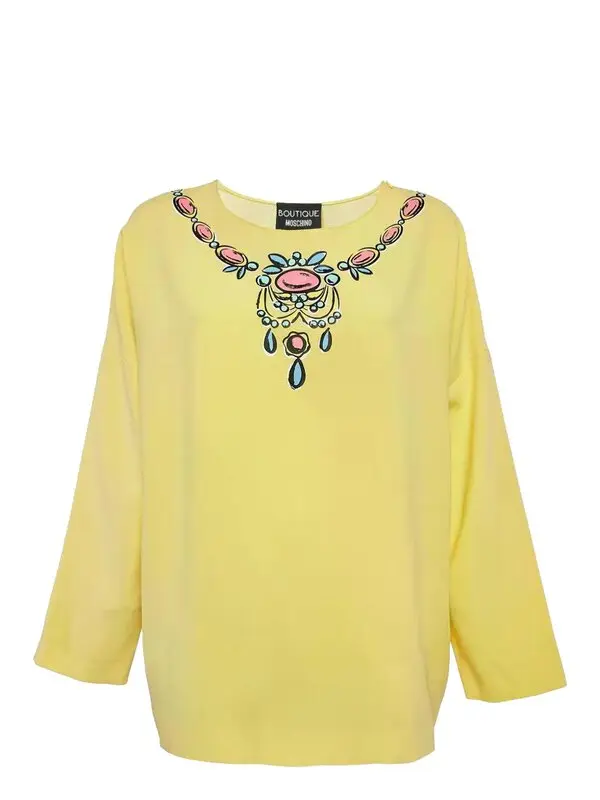 Moschino Graphic-print Top - Yellow