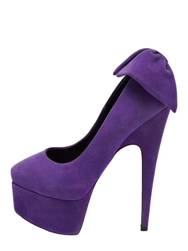 GIUSEPPE ZANOTTI 170mm Debra Bow-detail Platform Pumps - Purple