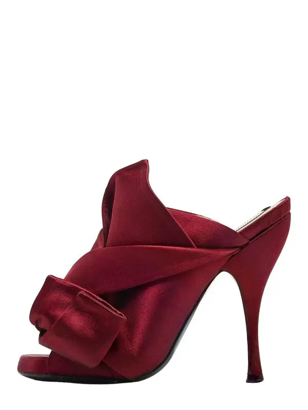 N°21 115mm Bow-detail Mules - Red