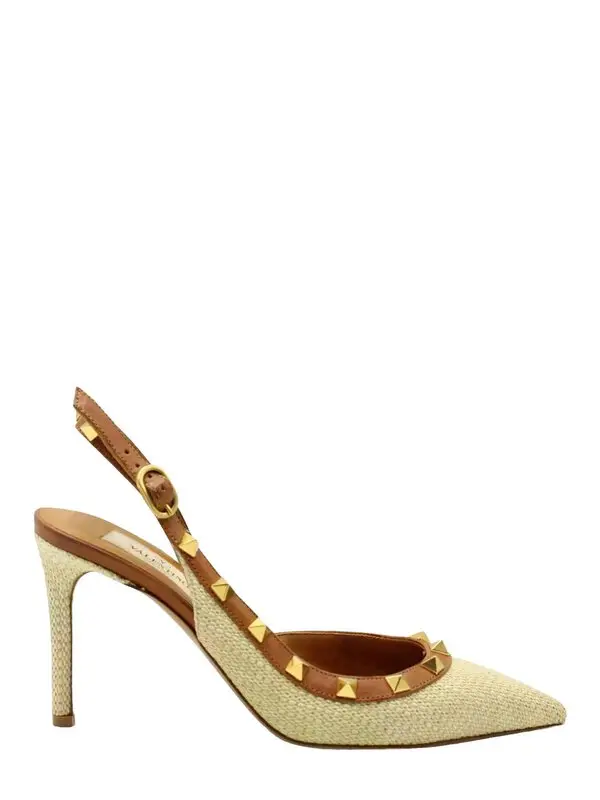 Valentino Garavani Rockstud Slingback Sandals - Neutrals