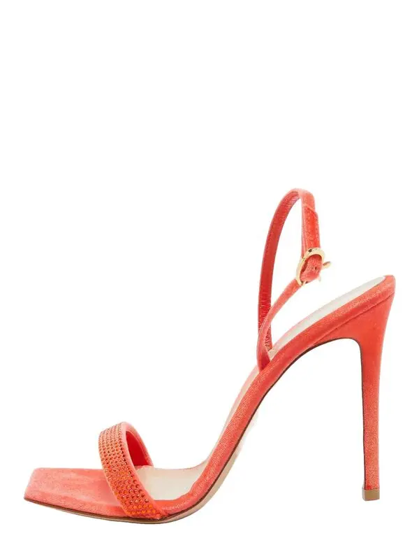 GIANVITO ROSSI 110mm Rhinestone-embellished Stiletto Sandals - Orange