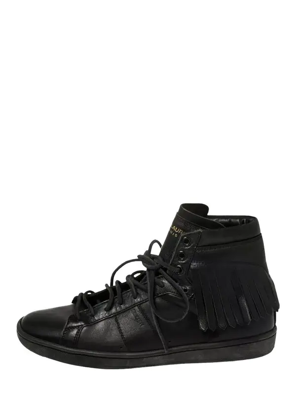 Saint Laurent Leather Sneakers - Black
