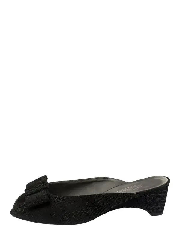 STUART WEITZMAN Bow Block-heel Slides - Black