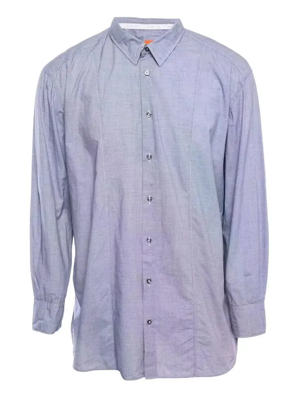 BOSS Cotton Checked Shirt - Blue