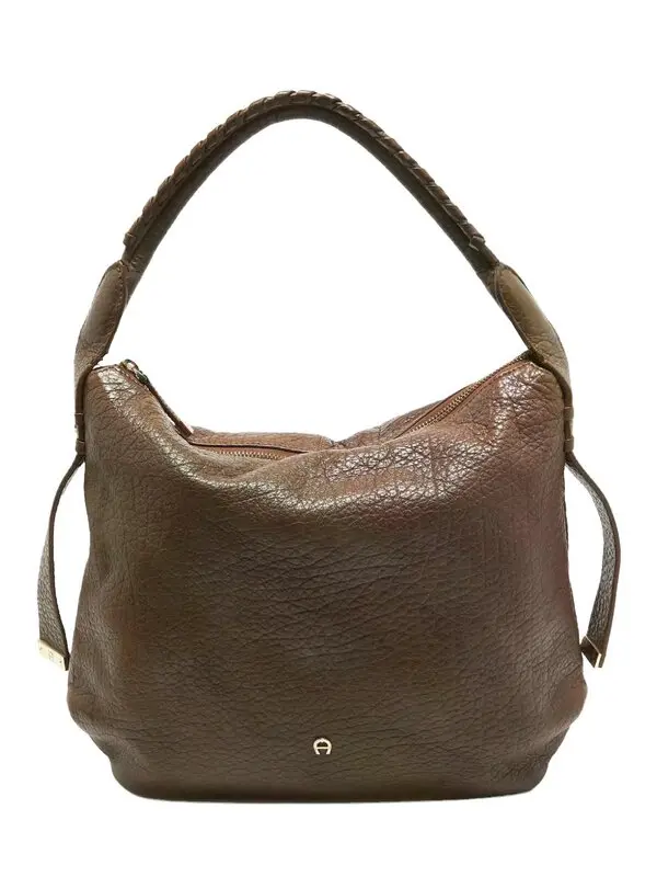 AIGNER Braided-handle Slouchy Shoulder Bag - Brown