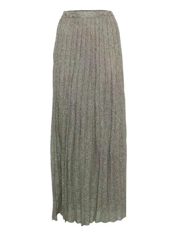 Missoni Lurex-knit Pleated Maxi Skirt - Grey